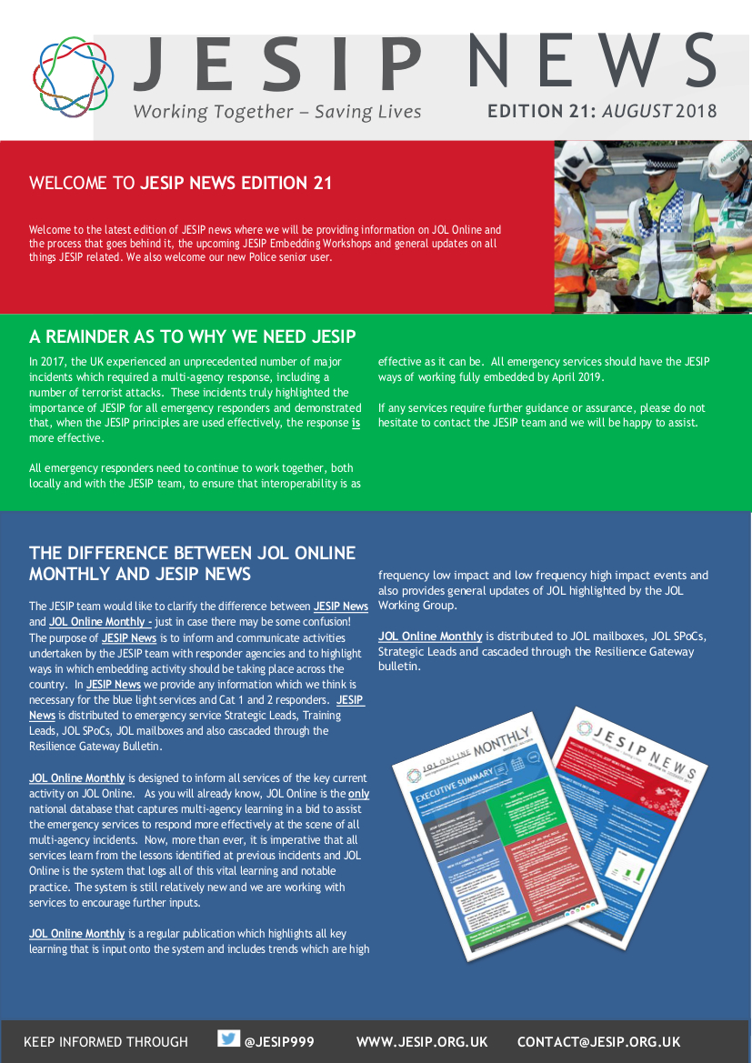 August edition of JESIP News now available - aace.org.uk