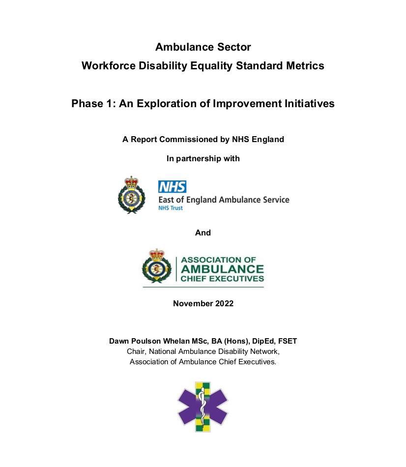 NHSE and AACE launch pioneering report on Disability in the Ambulance ...