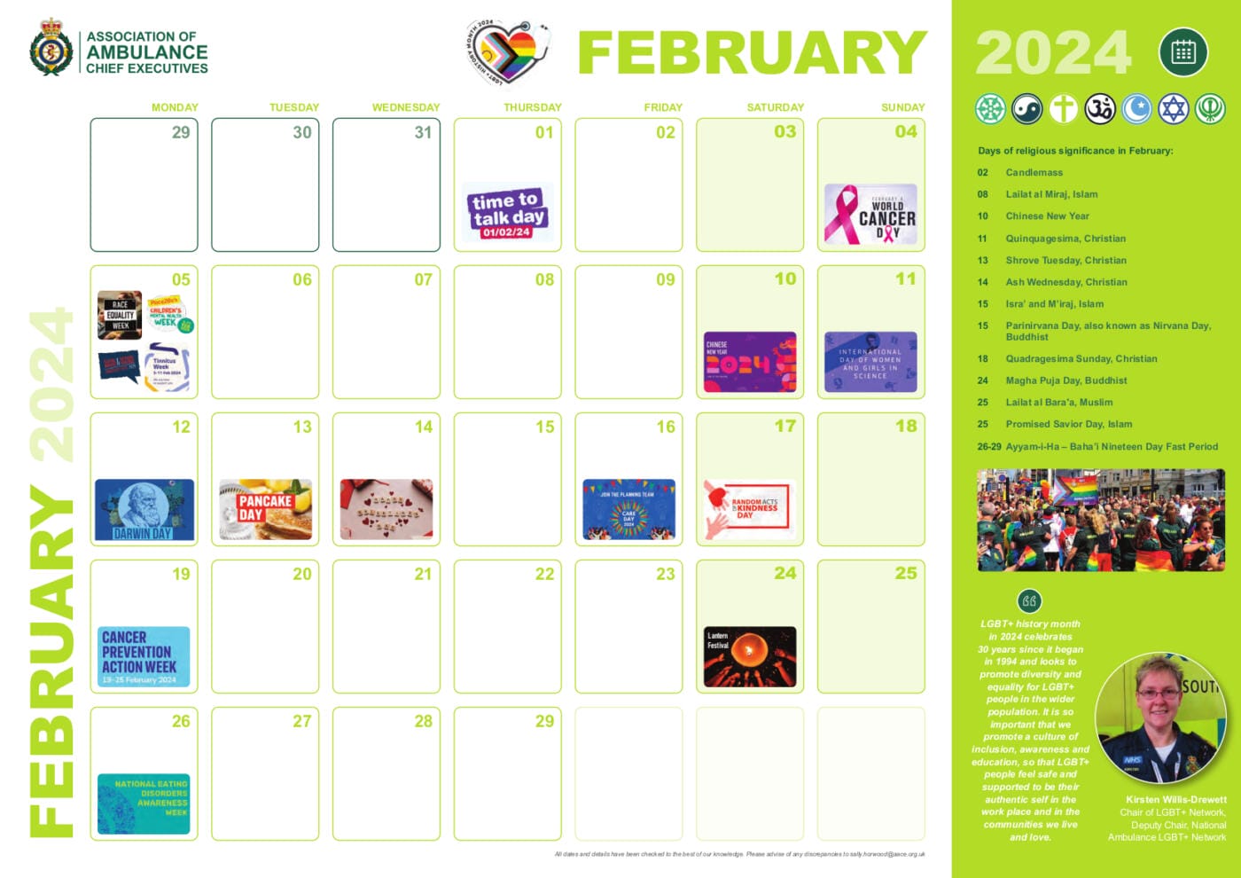 AACE publishes new Cultural Calendar for 2024 - aace.org.uk