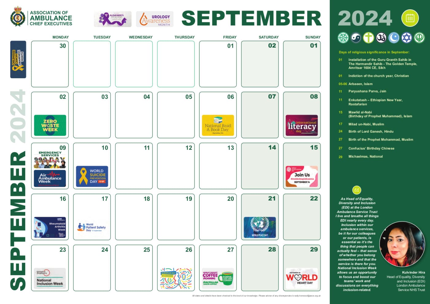 AACE publishes new Cultural Calendar for 2024 - aace.org.uk