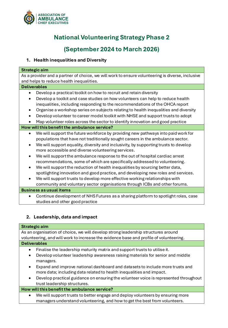 National Ambulance Volunteering Strategy - aace.org.uk