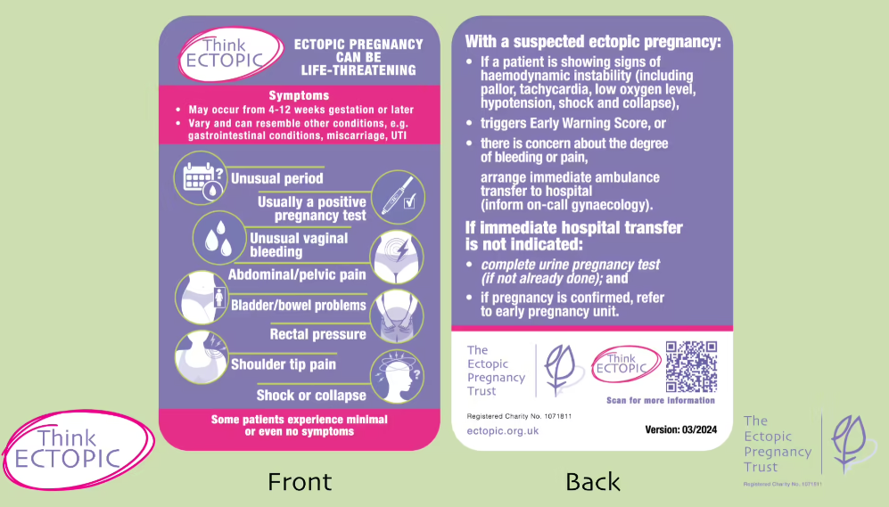 The Ectopic Pregnancy Trust’s campaign to reduce risk of death and harm ...