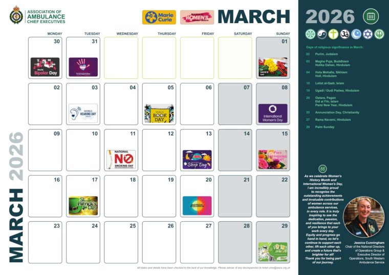 AACE publishes new Cultural Calendar for 2026 - aace.org.uk